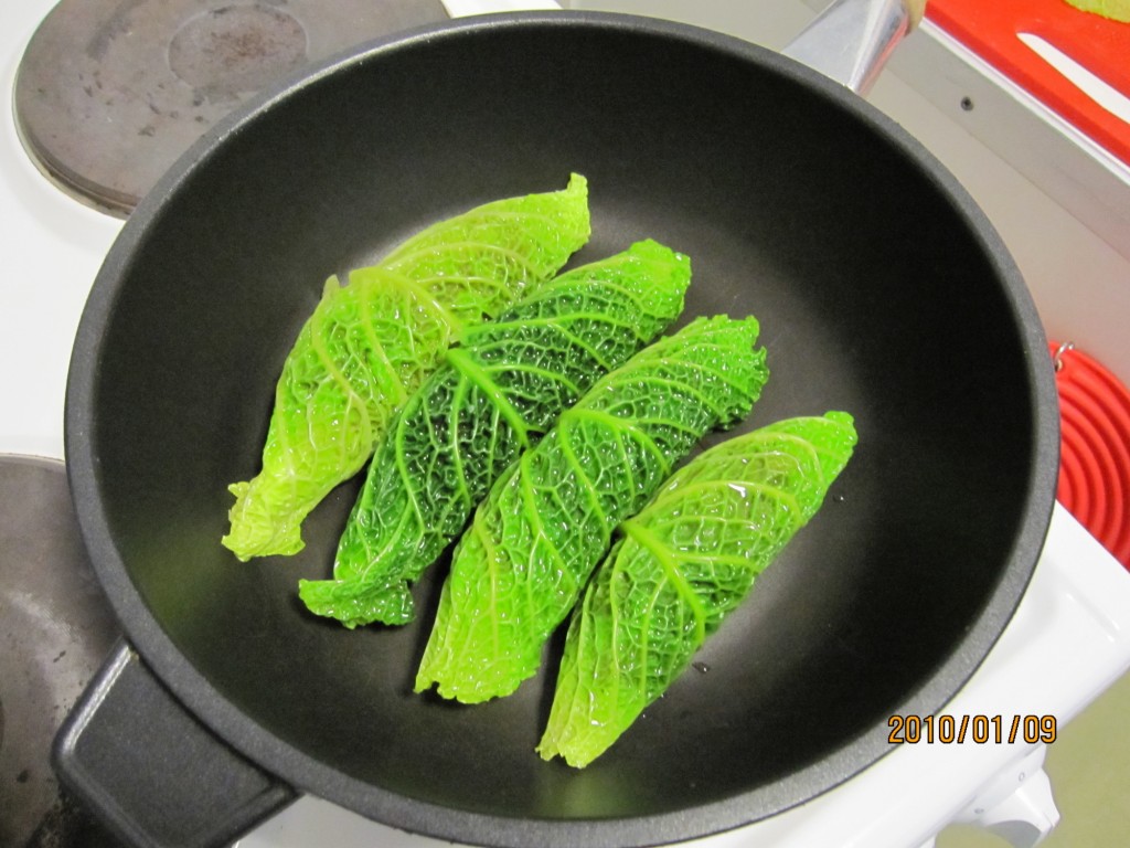 leaves in pan - North/South Food